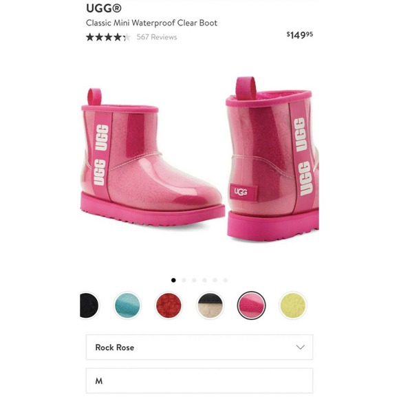 UGG | Shoes | Ugg Classic Mini Waterproof Clear Boots 6 Pink Floor ...